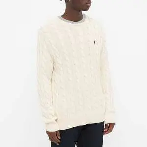 Polo Ralph Lauren Cable-knit Jumper With Embroidered Pony Logo - White