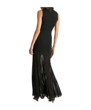 Michael Kors Sleeveless Paneled Pleated-hem Dress