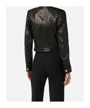 Elisabetta Franchi Long-sleeved Leather Jacket