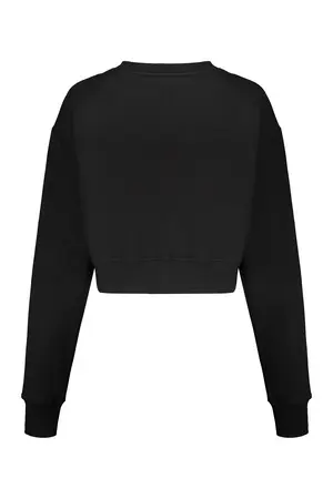 Balmain Logo Cropped Sweatshirt - Black