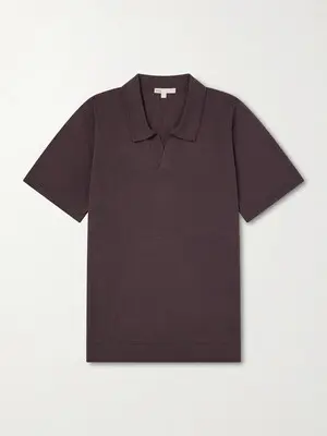 Onia Merino Wool Polo Shirt - Brown
