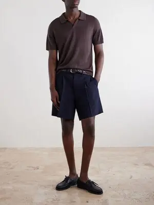 Onia Merino Wool Polo Shirt - Brown