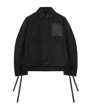 Loewe Button-fastening Pocket Jacket With Lace-up Sides - Black