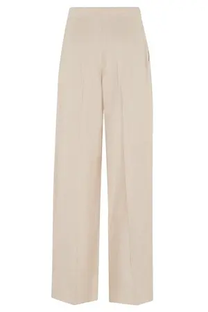 Eleventy Asymmetrical Button-closure Trousers With Pleated Details - Nude