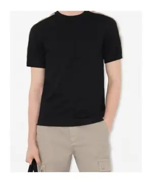 Burberry Checkered-trim Crewneck T-shirt - Black