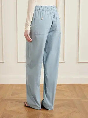JIL SANDER Cotton Poplin Cargo Pants - Blue