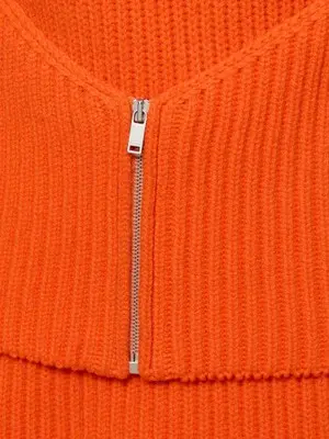 JIL SANDER Rib Knit Vest With Zipper Detail