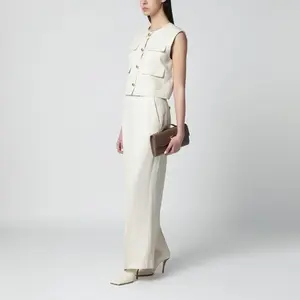 P.a.r.o.s.h Sleeveless Round Neck Waistcoat - White