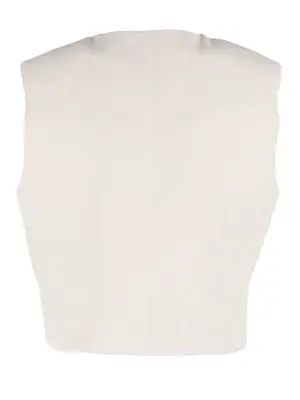 P.a.r.o.s.h Sleeveless Round Neck Waistcoat - White