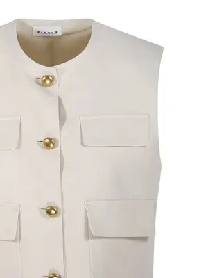 P.a.r.o.s.h Sleeveless Round Neck Waistcoat - White