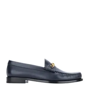 Celine Pleated Loafers With Chain Detail