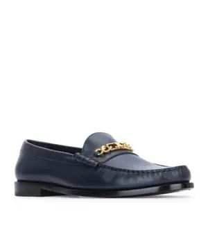 Celine Pleated Loafers With Chain Detail