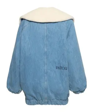 PATOU Long Sleeve Denim Jacket With Wide Lapels - Blue