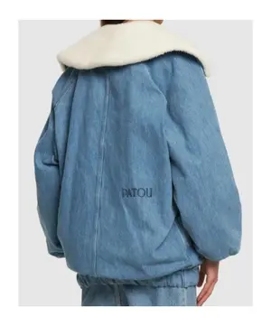 PATOU Long Sleeve Denim Jacket With Wide Lapels - Blue