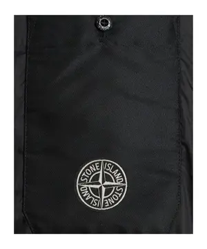 Stone Island Zip-up Hooded Long Sleeve Jacket - Black