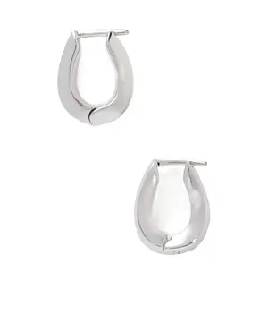 JIL SANDER Horseshoe Hoop Earrings - Silver