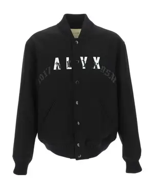1017 Alyx 9sm Logo Printed Varsity Jacket - Black