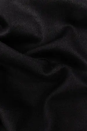 Giorgio Armani Logo Embroidered Fringed Scarf - Black