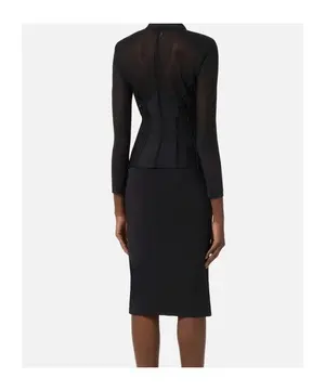 Elisabetta Franchi Sheer Panel Bustier Jacket