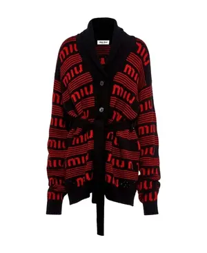 Miu Miu And Red Cashmere Cardigan
