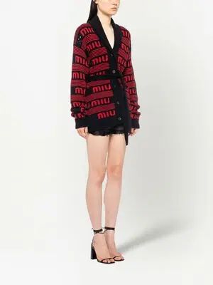 Miu Miu And Red Cashmere Cardigan