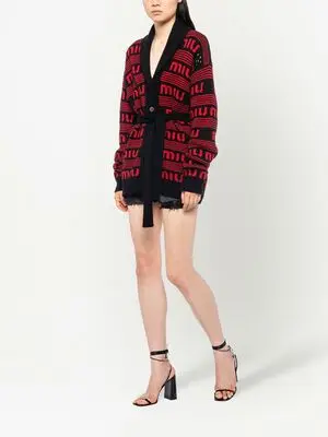 Miu Miu And Red Cashmere Cardigan
