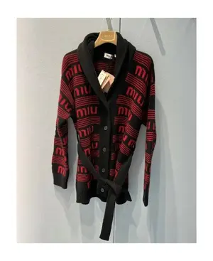 Miu Miu And Red Cashmere Cardigan