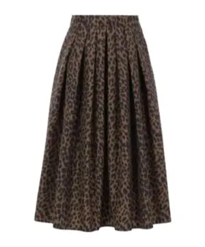 Aspesi Printed Pleated Skirt - Black