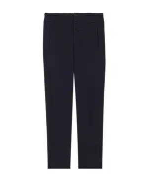 Saint Laurent Button Detailed Straight Leg Pants - Black