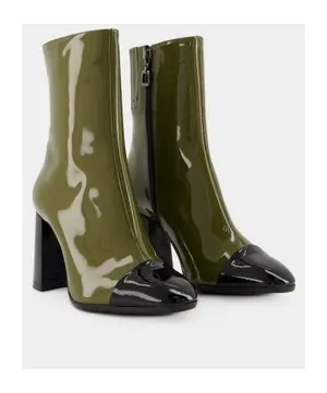 CAREL Block Heel Zip Up Ankle Boots