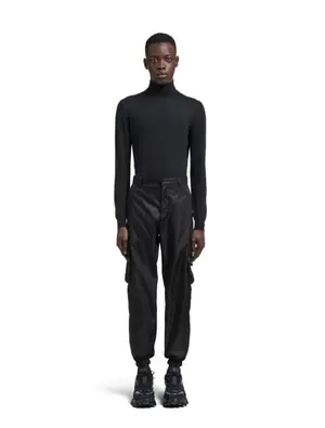 Prada Re-nylon Cargo Pants With Logo Detail - Black