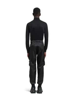 Prada Re-nylon Cargo Pants With Logo Detail - Black