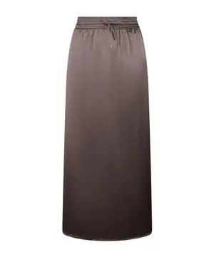 Herno Midi Skirt With Drawstring Waist And Side Slits - Black