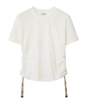 Burberry Logo Detailed Crewneck T-shirt - Chalk