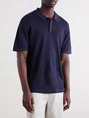 Onia Linen Polo Shirt - Blue
