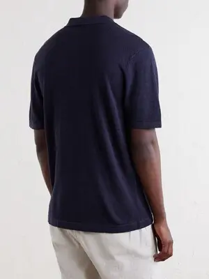 Onia Linen Polo Shirt - Blue