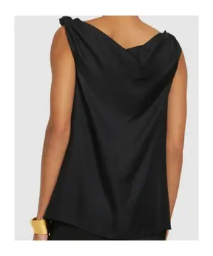 Loulou De Saison Remy Sleeveless Draped Top - Black
