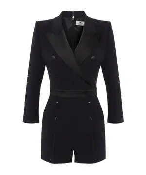 Elisabetta Franchi Double-breasted Jumpsuit - Black
