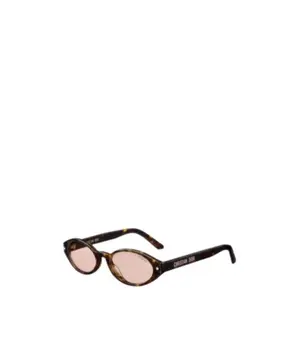 Dior Oval Sunglasses With Tinted Lenses And Logo Detail - Black
