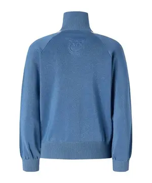 Pinko Striped Logo Embossed Zip-up Sweatshirt