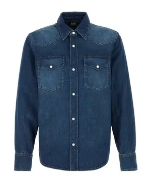 A.p.c. Double-pocket Buttoned Denim Shirt