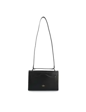 Valentino Garavani Vlogo Plaque Foldover Top Shoulder Bag - Black