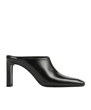 TOTEME Slip On Heeled Mules With Square Toe And Open Back - Black