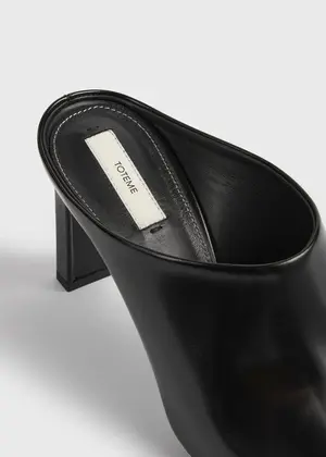 TOTEME Slip On Heeled Mules With Square Toe And Open Back - Black