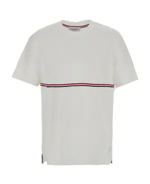 Thom Browne Rwb Striped Crewneck T-shirt - White