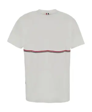 Thom Browne Rwb Striped Crewneck T-shirt - White