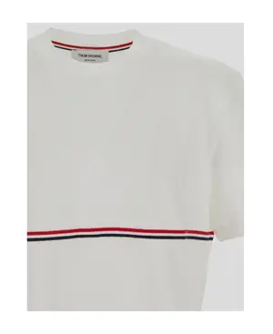 Thom Browne Rwb Striped Crewneck T-shirt - White