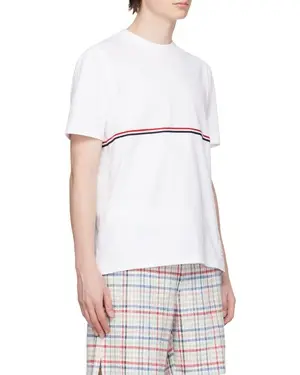 Thom Browne Rwb Striped Crewneck T-shirt - White