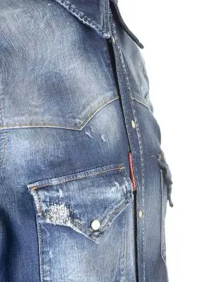 Dsquared2 Button-up Denim Distressed Shirt