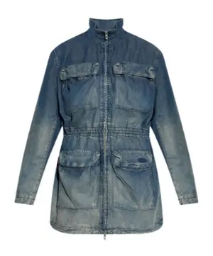 DIESEL® De Weny Logo Embroidered Denim Jacket